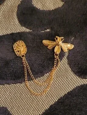 Fashion Jewelry | Jewelry | Gold Bee Pin With Emerald Green Clear ...